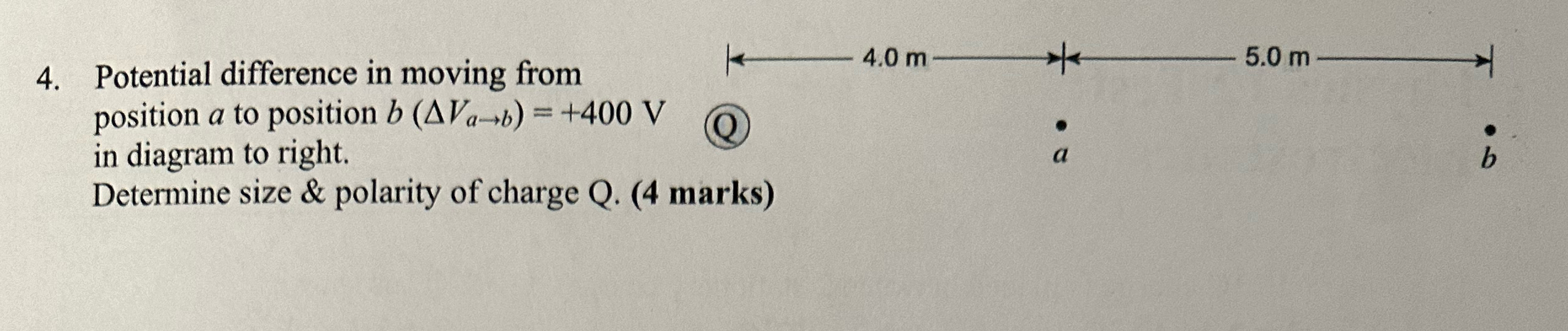 Solved Potential difference in moving from position a ﻿to | Chegg.com