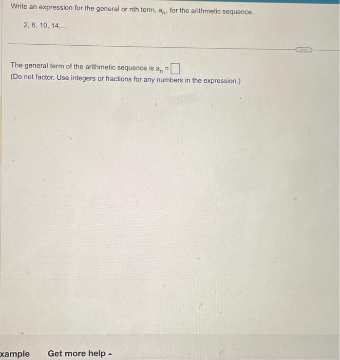 Solved Write An Expression For The General Or Nth Term An 7065