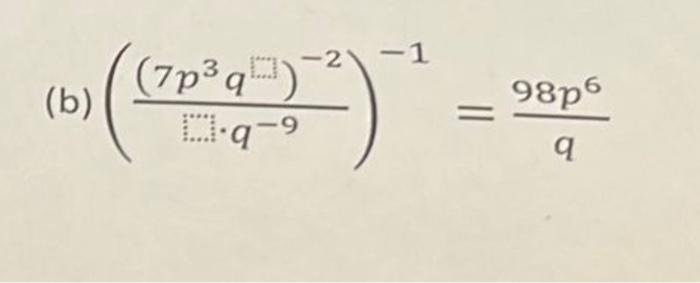 Solved Find the missing value. Use exponent laws. | Chegg.com