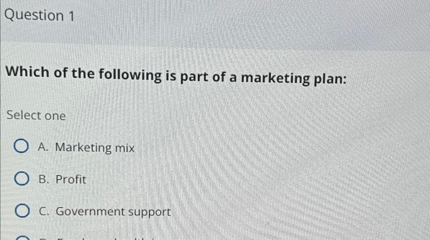 Solved Which of the following is part of a marketing | Chegg.com