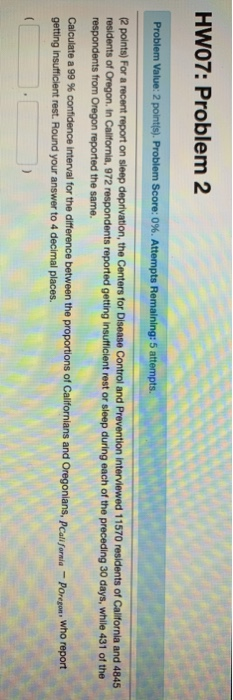 Solved HW07: Problem 2 Problem Value: 2 points). Problem | Chegg.com