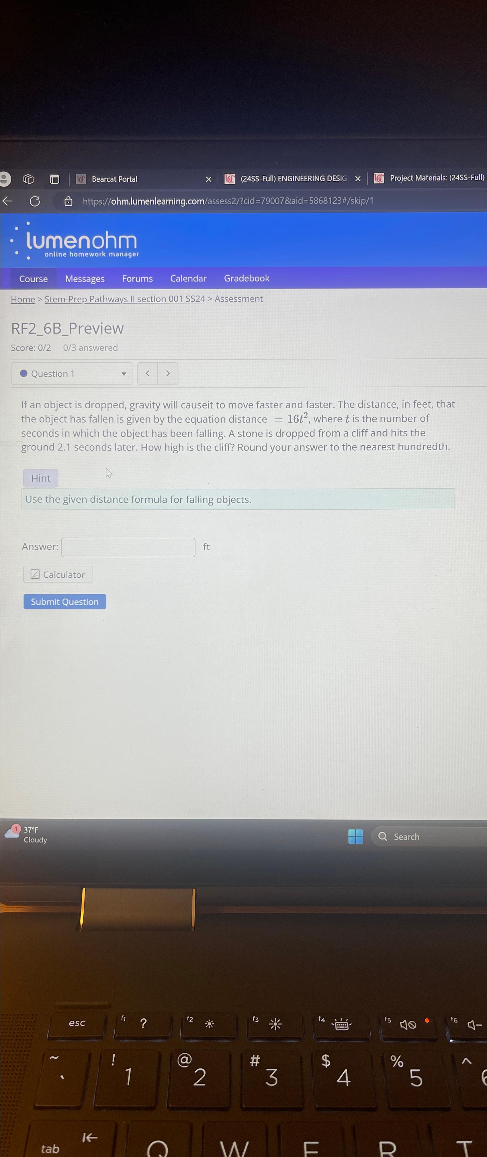 Solved RF2_6B_PreviewScore: 0/2 03 ﻿answeredQuestion 1If an | Chegg.com