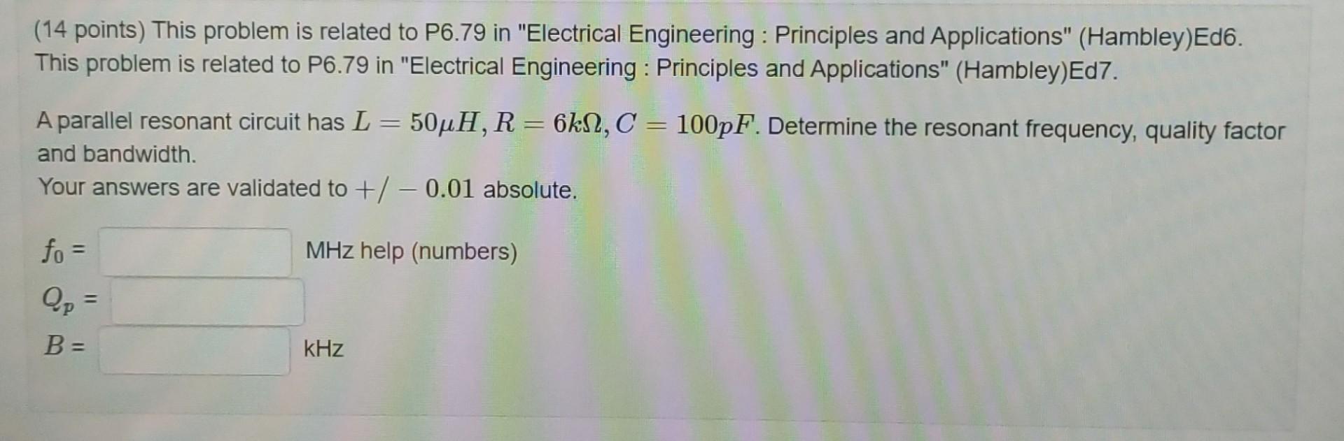 Solved (14 points) This problem is related to P6.79 in | Chegg.com