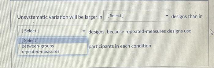 Solved Unsystematic variation will be larger in [ Select] | Chegg.com