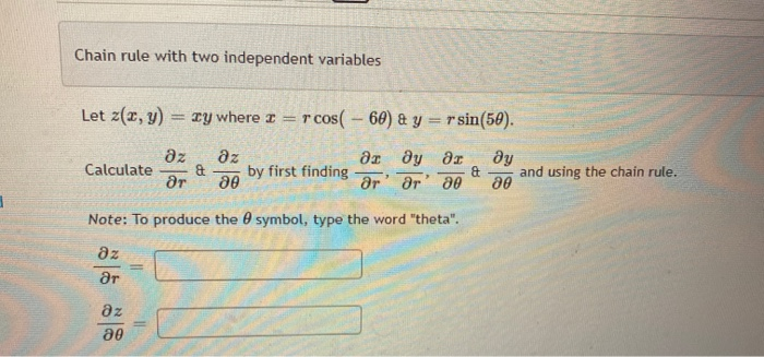 Solved Chain rule with two independent variables Let z(x, y) | Chegg.com