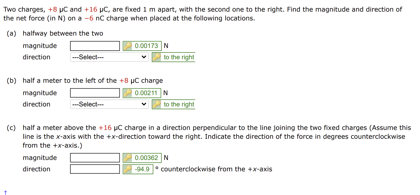 Solved Two charges, +8μC ﻿and +16μC, ﻿are fixed 1m ﻿apart, | Chegg.com