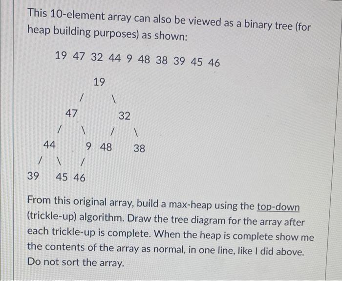 Solved This 10-element array can also be viewed as a binary | Chegg.com