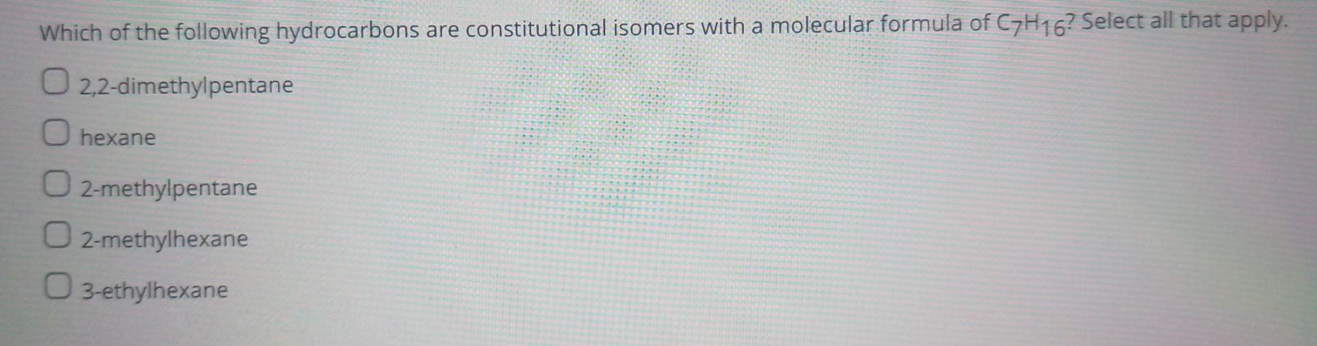 Solved Which of the following hydrocarbons are | Chegg.com