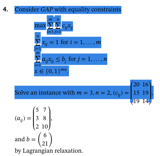Solved Consider GAP with equality | Chegg.com