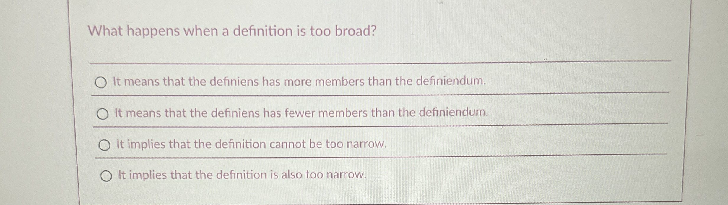 What happens when a definition is too broad?q,It | Chegg.com