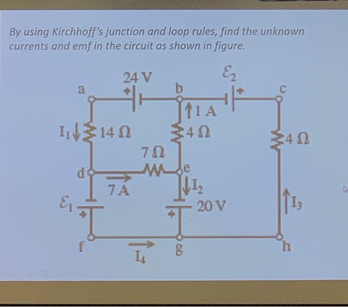 Solved By using Kirchhoff's junction and loop rules, find | Chegg.com