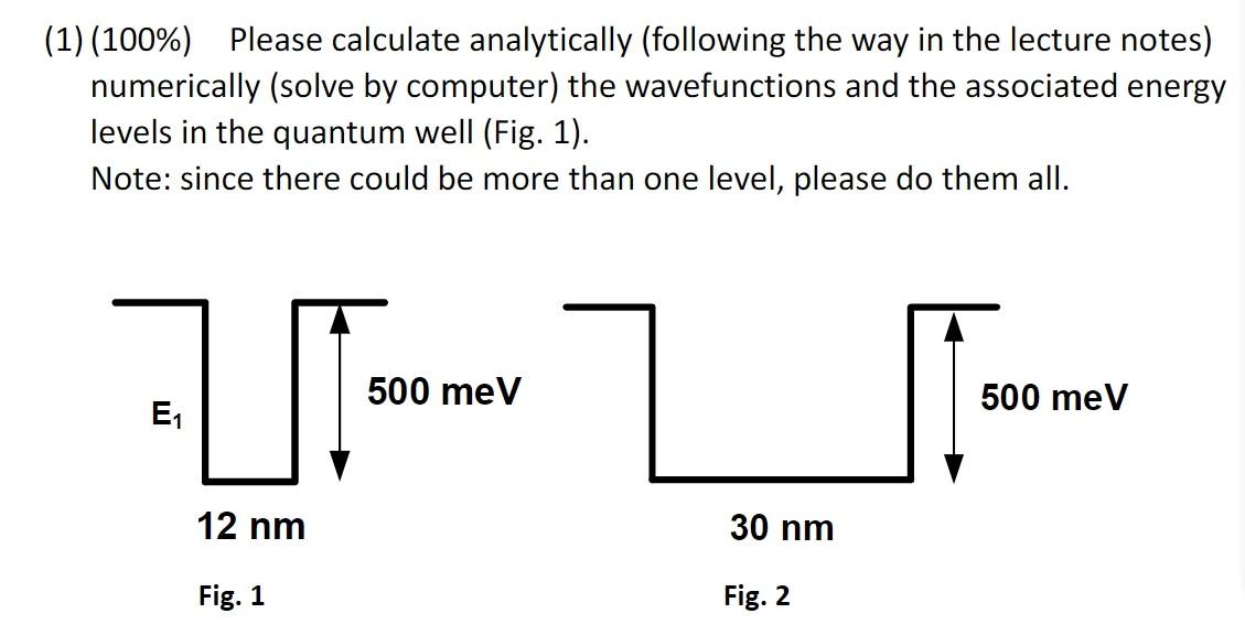 Solved (1) (100\%) Please calculate analytically (following | Chegg.com