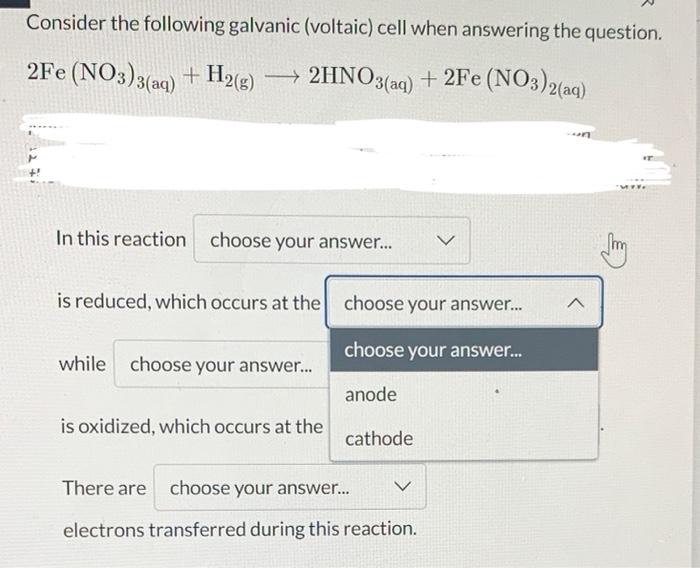 Solved Consider the following galvanic (voltaic) cell when | Chegg.com