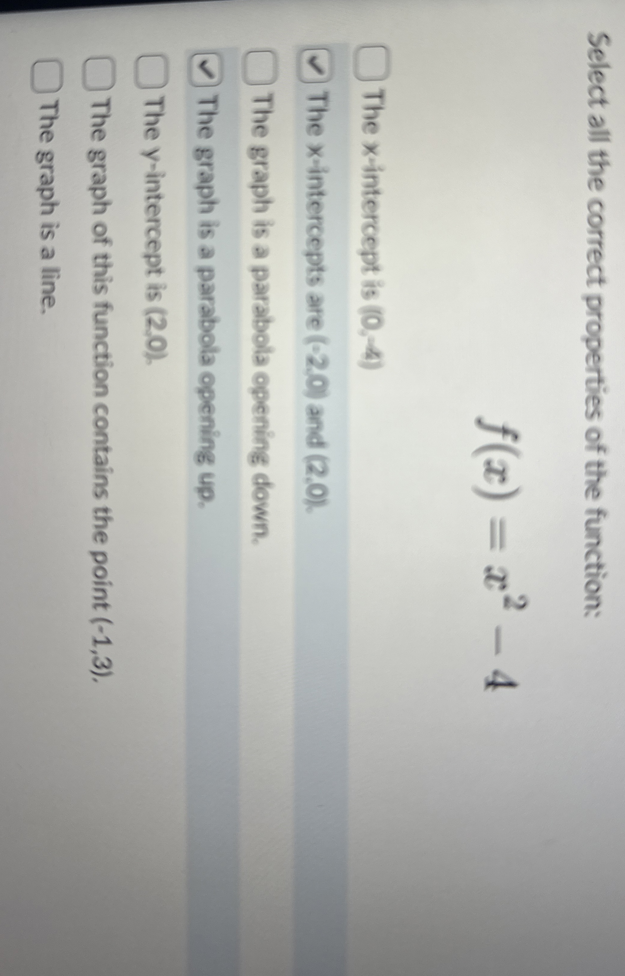 Solved Select all the correct properties of the | Chegg.com