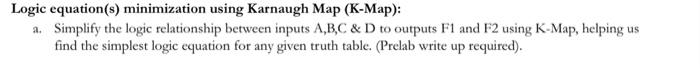 Solved Logic Equations Minimization Using Karnaugh Map 5325