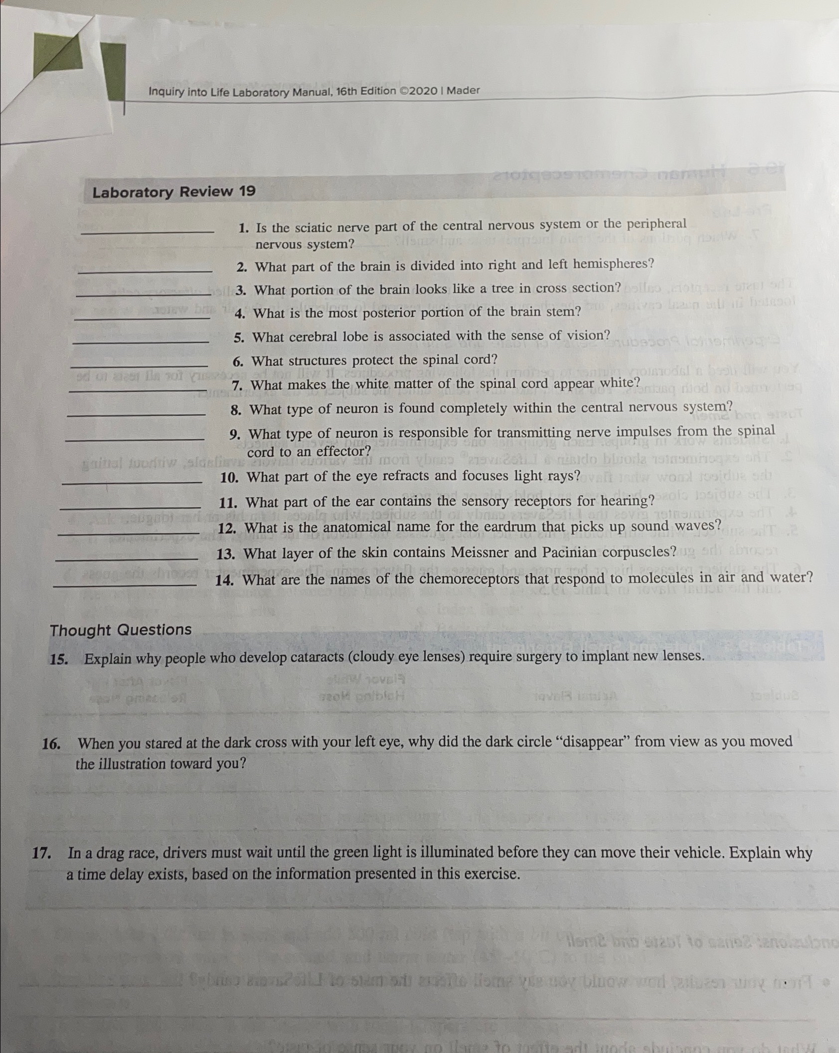 Solved Inquiry into Life Laboratory Manual, 16th Edition | Chegg.com