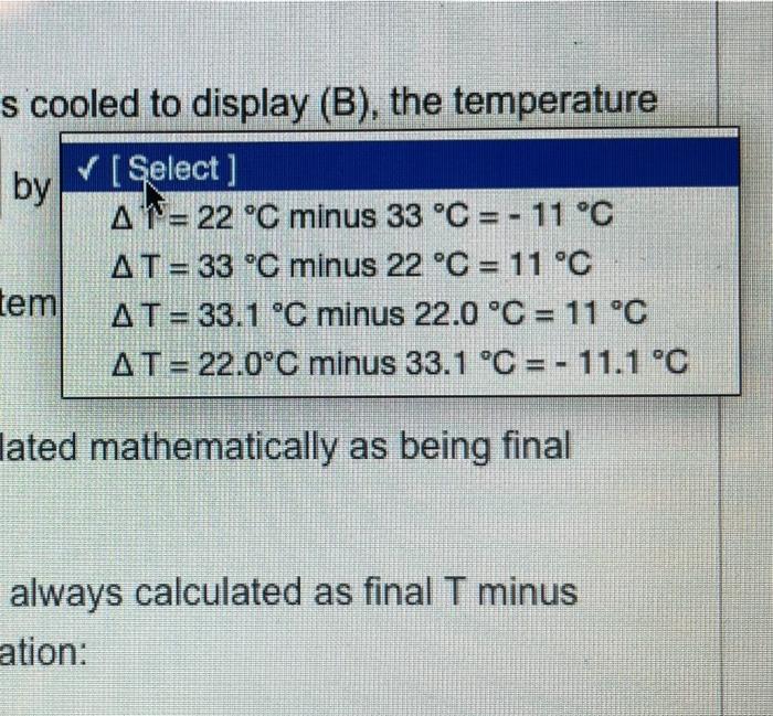 Solved Displays (A), (B), and (D) show different temperature | Chegg.com