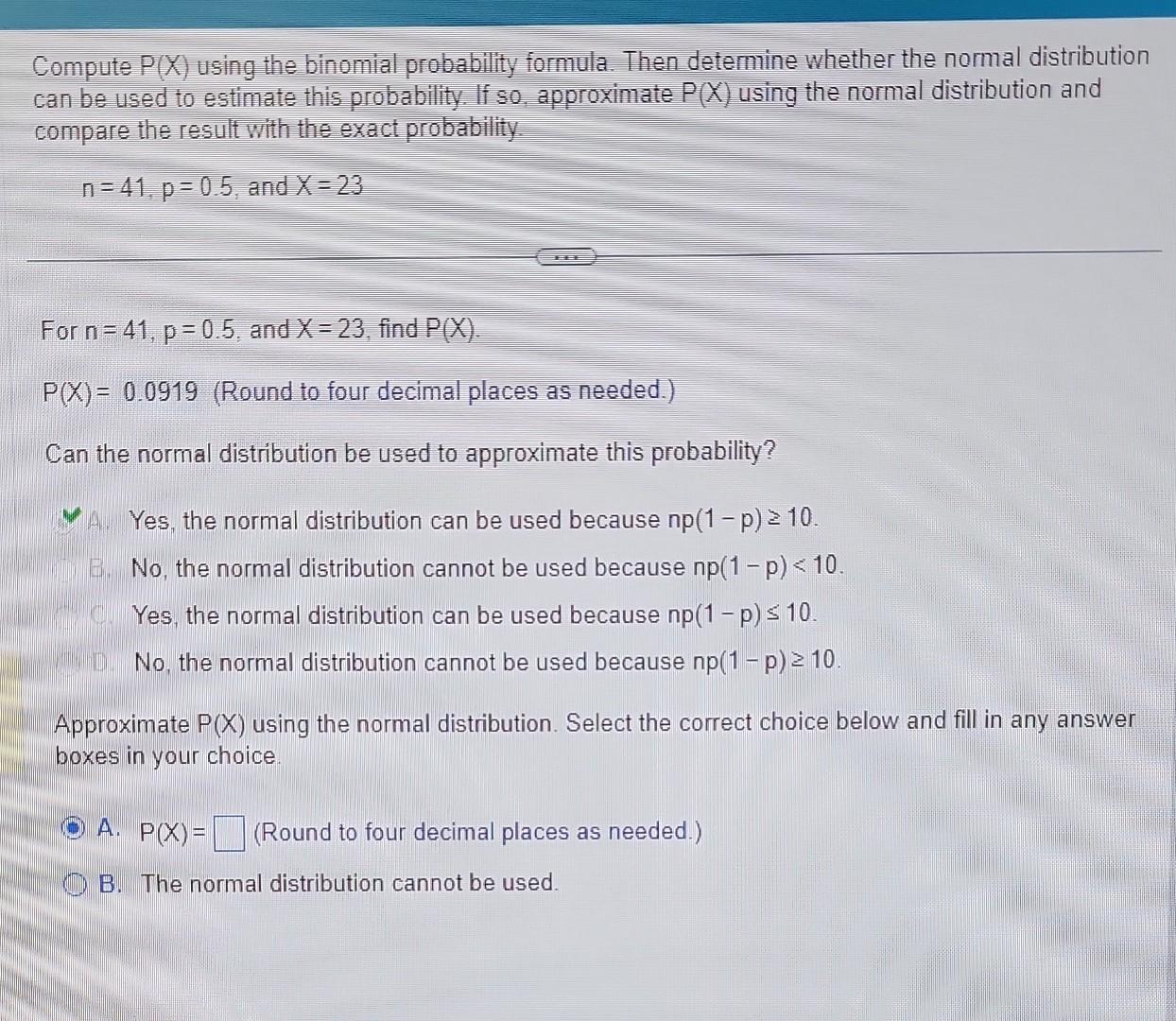 Solved Compute P(X) using the binomial probability formula. | Chegg.com