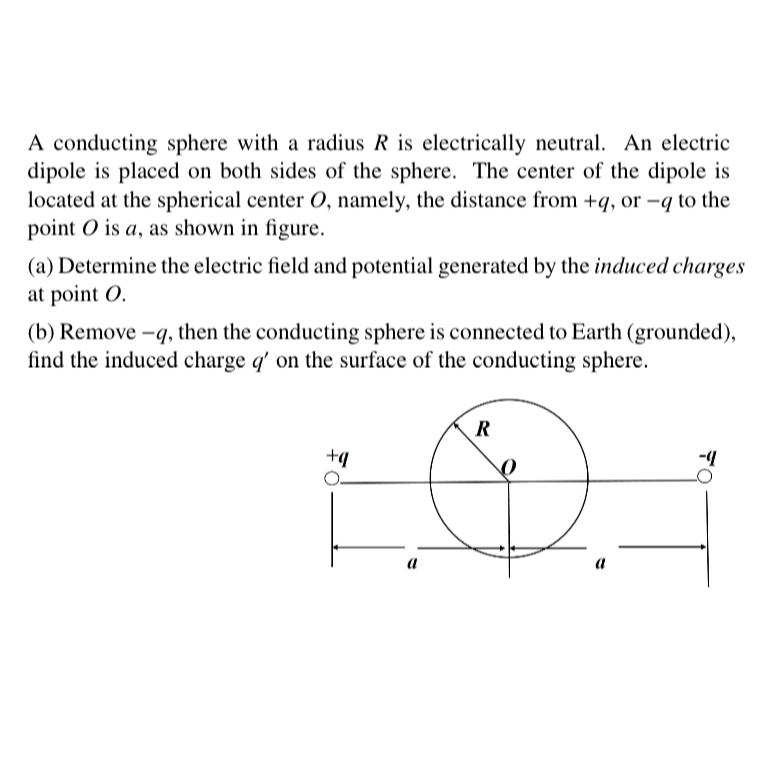 Solved A conducting sphere with a radius R ﻿is electrically | Chegg.com