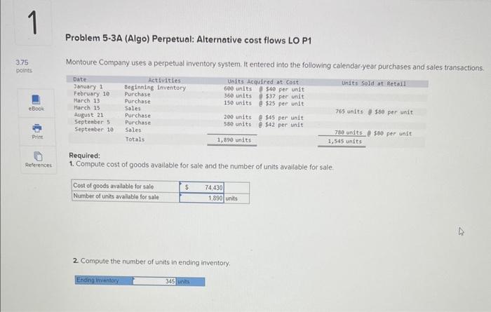 Problem 5-3A (Algo) Perpetual: Alternative cost flows | Chegg.com Problem 5-3A (Algo) Perpetual: Alternative cost flows | Chegg.com