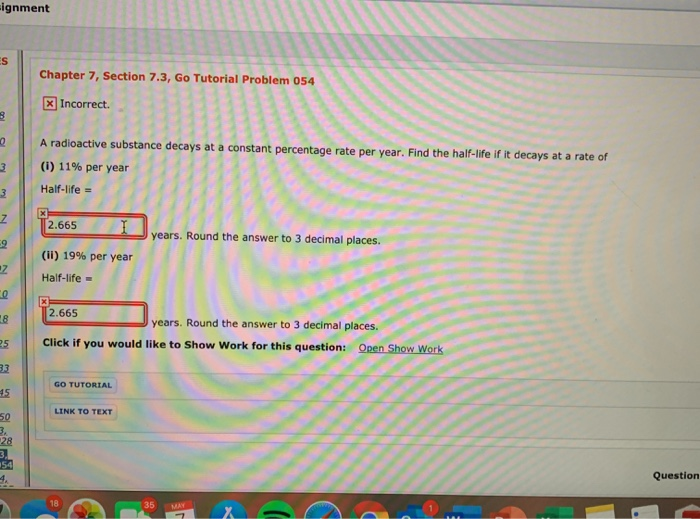 Solved ignment Chapter 7, Section 7.3, Tutorial Problem 054 | Chegg.com