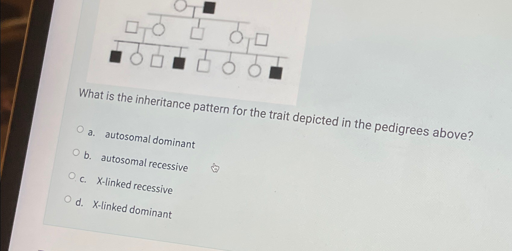 Solved What is the inheritance pattern for the trait | Chegg.com