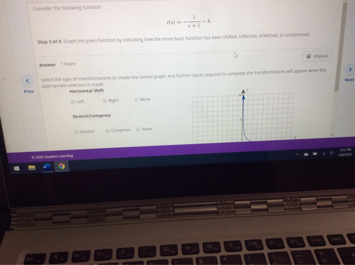 Solved Consider the following function Step 1 of 2: Graph | Chegg.com