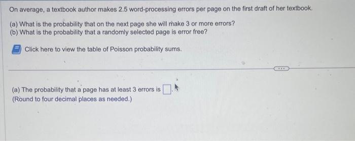 Solved On average, a textbook author makes 2.5 | Chegg.com