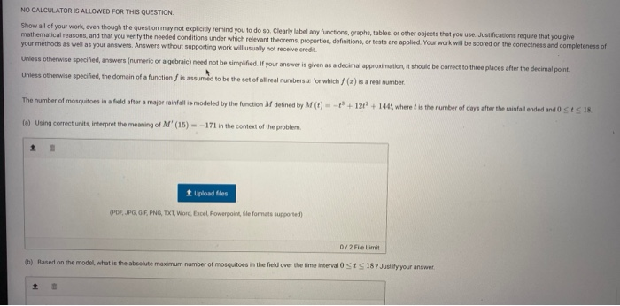 Solved NO CALCULATOR IS ALLOWED FOR THIS QUESTION Show all | Chegg.com