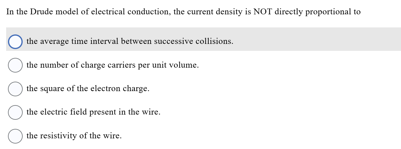 Solved In the Drude model of electrical conduction, the | Chegg.com