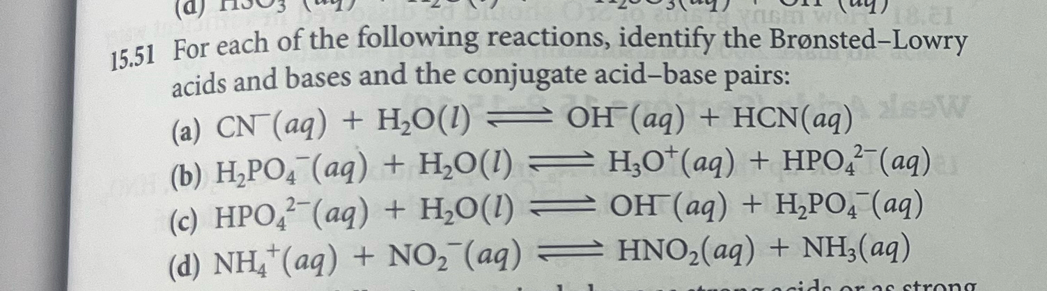 Solved 15.51 ﻿For each of the following reactions, identify | Chegg.com
