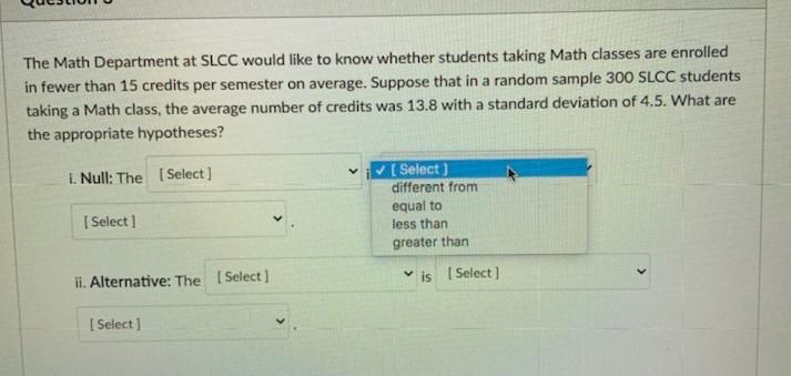 Solved The Math Department at SLCC would like to know | Chegg.com