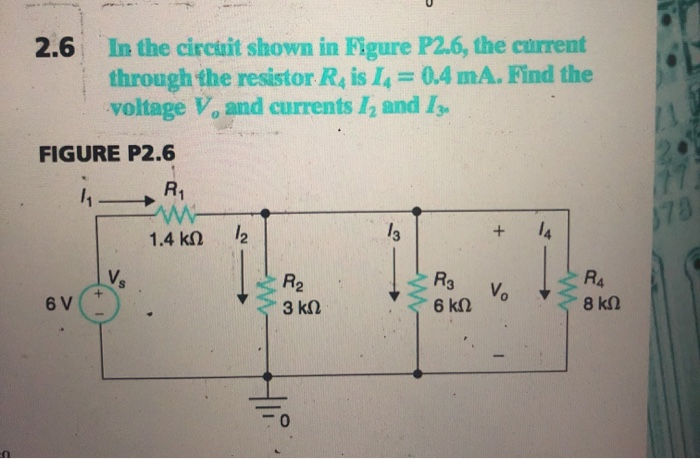 Solved 2.6 In the circuit shown in Figure P2.6, the current | Chegg.com