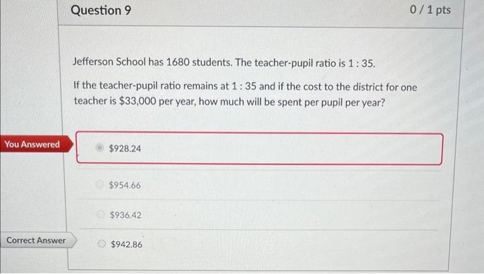 Solved Jefferson School has 1680 students. The teacher-pupil | Chegg.com