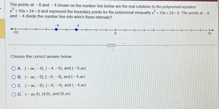 Solved The points at -6 and -4 shown on the number line | Chegg.com