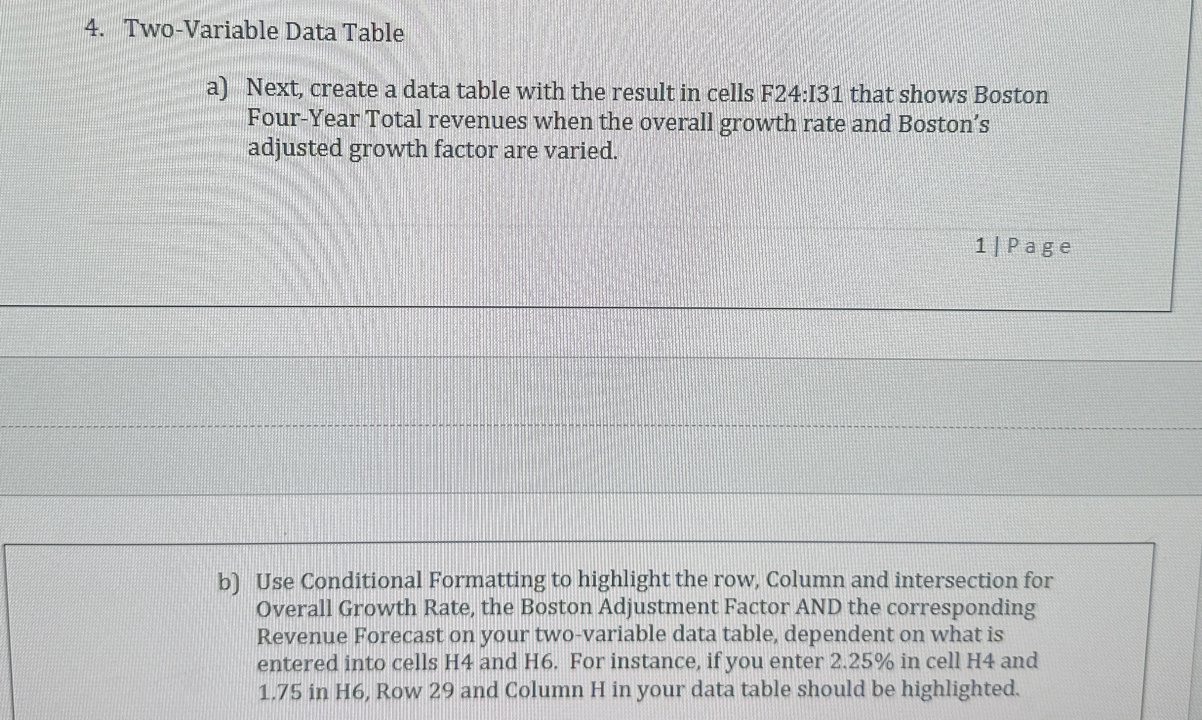 Solved Two-Variable Data Tablea) ﻿Next, create a data table | Chegg.com