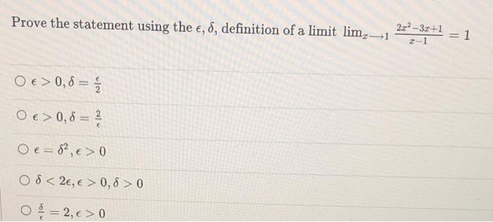 Solved Prove the statement using the ϵ,δ, definition of a | Chegg.com