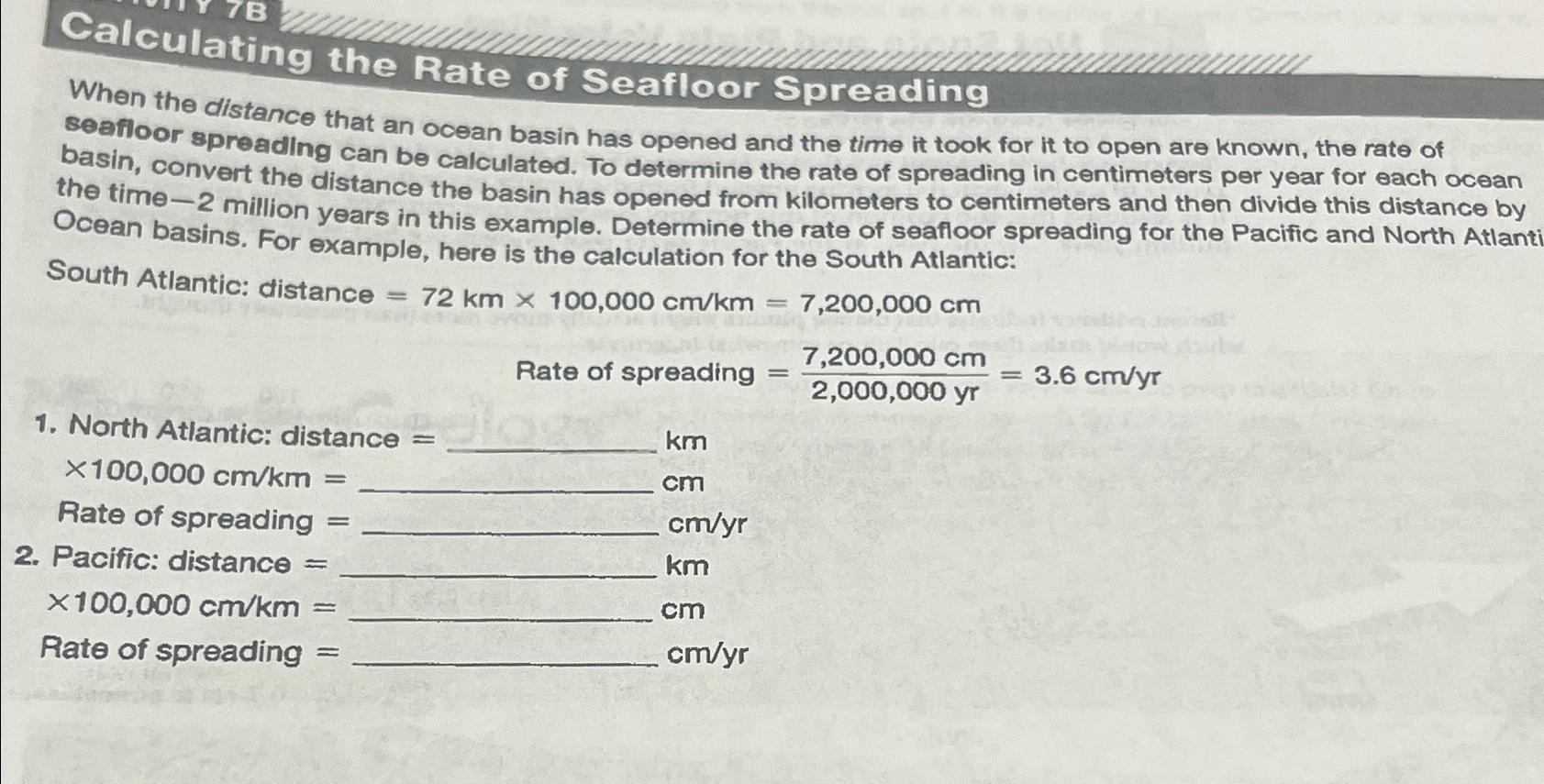 Solved Calculating the Rate of Seafloor SpreadingWhen the | Chegg.com