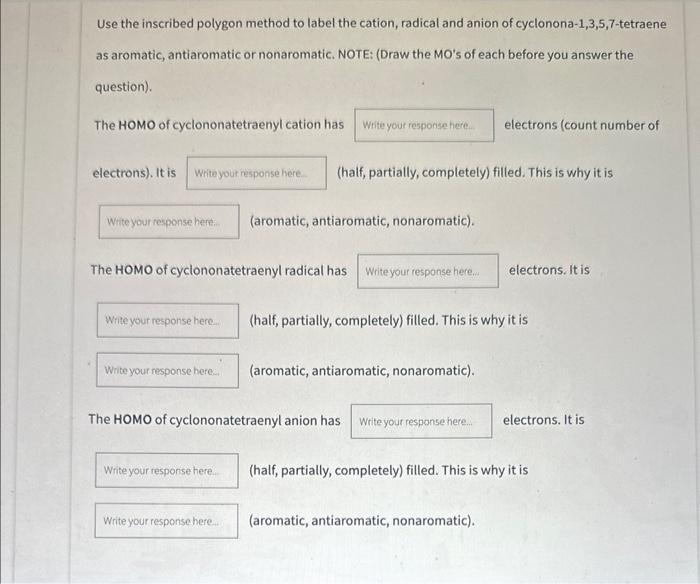 Solved Fill in the Blanks Use the inscribed polygon method | Chegg.com