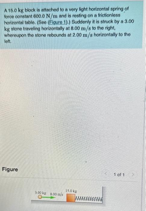 Solved A 15.0 kg block is attached to a very light | Chegg.com