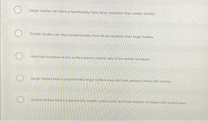 Solved Allen's rule states that mammals from colder climates | Chegg.com