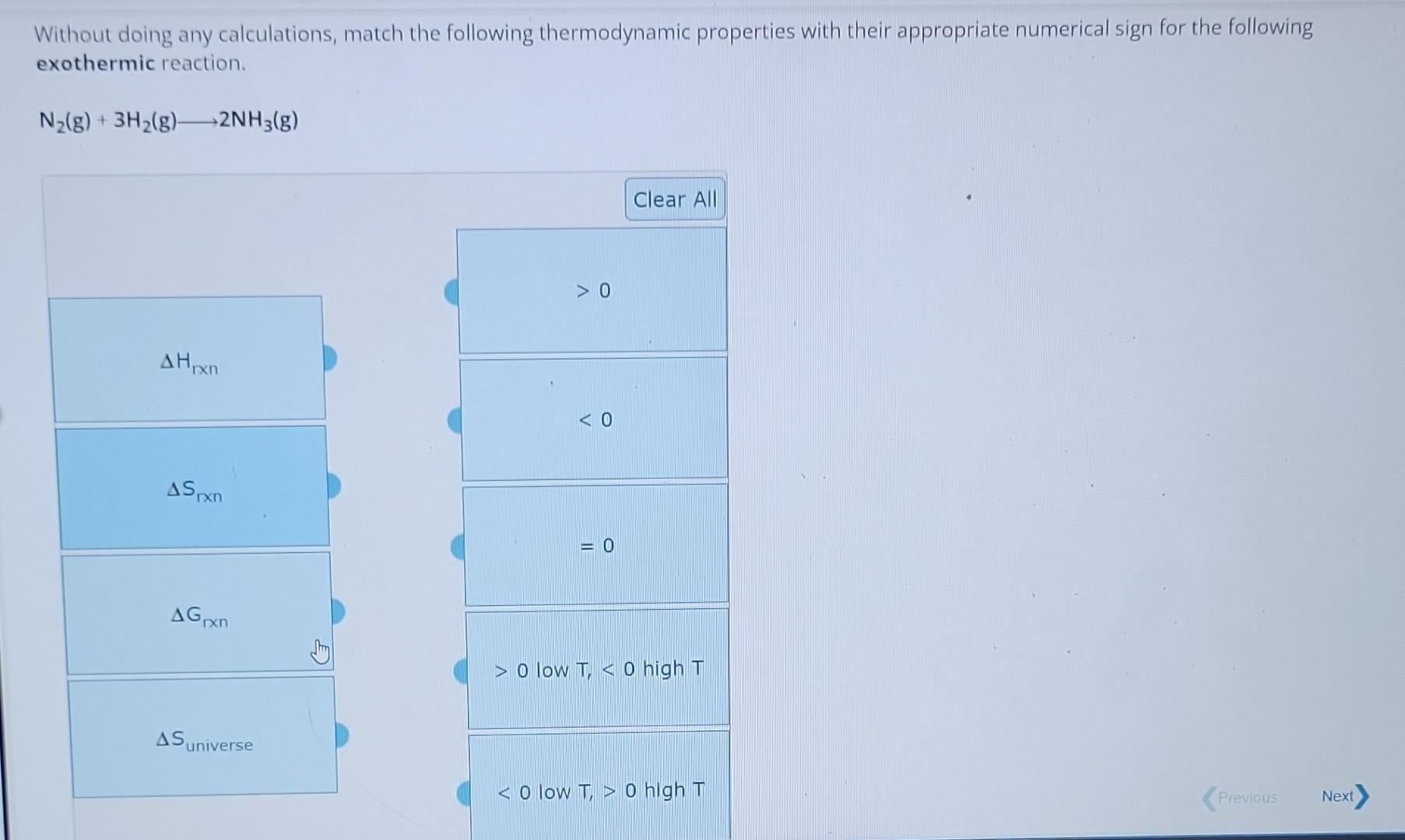 Solved Without doing any calculations, match the following | Chegg.com
