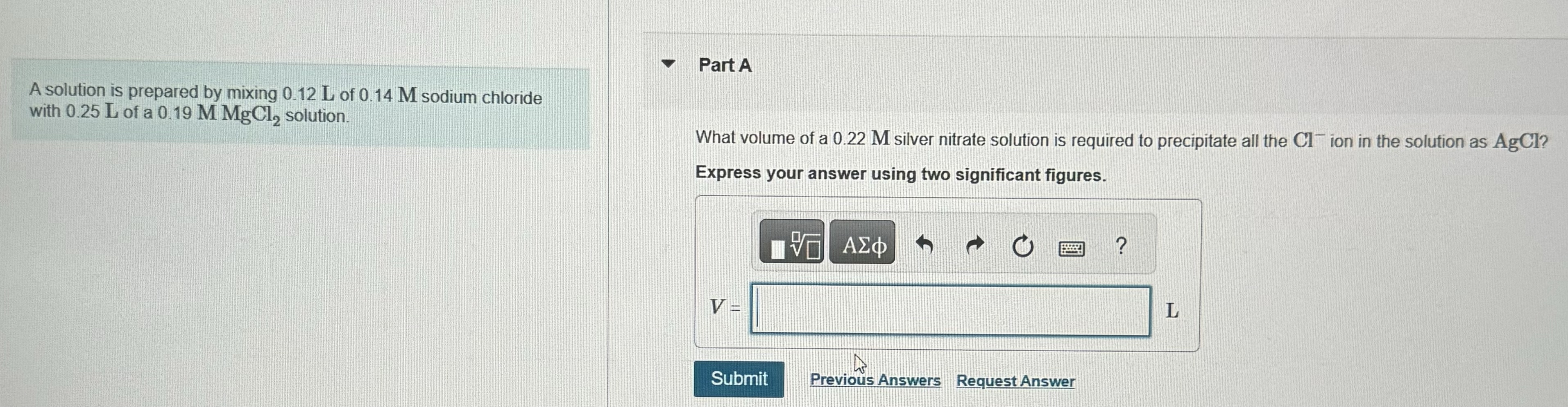 Solved Part AA solution is prepared by mixing 0.12L ﻿of | Chegg.com