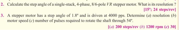 Solved 2. Calculate the step angle of a single-stack, | Chegg.com