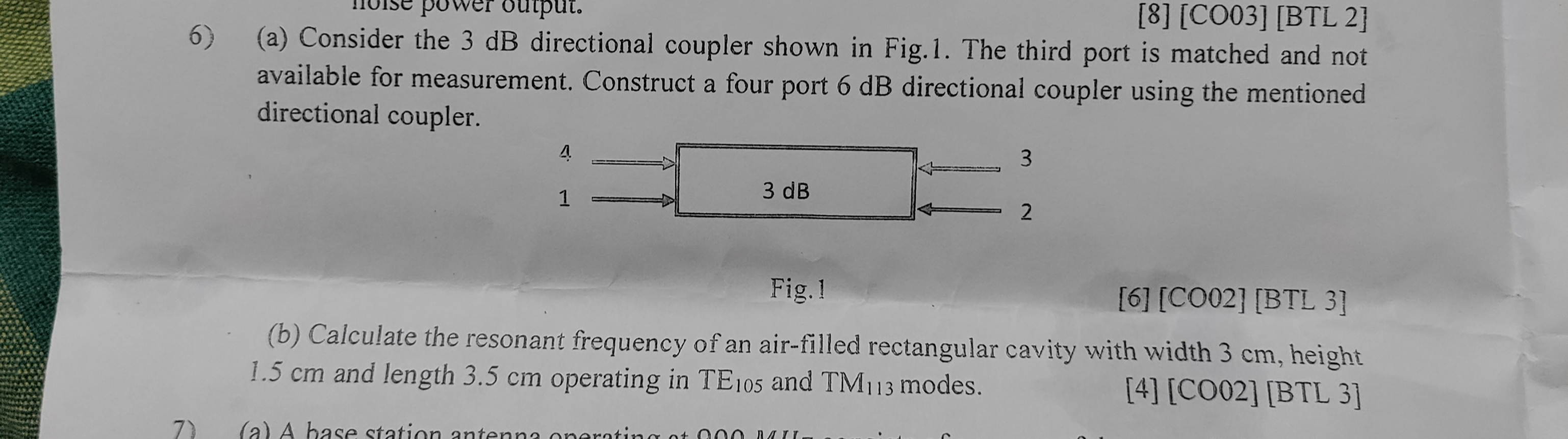Solved 6 A ﻿consider The 3 ﻿db Directional Coupler Shown