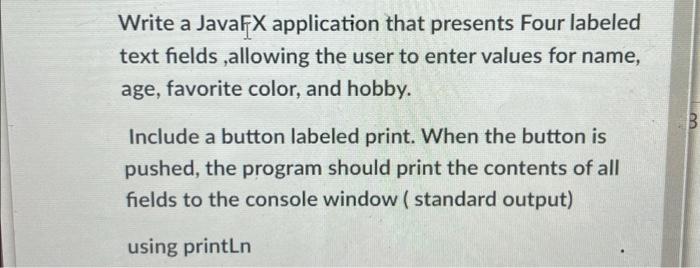 Solved Write a JavaFX application that presents Four labeled | Chegg.com