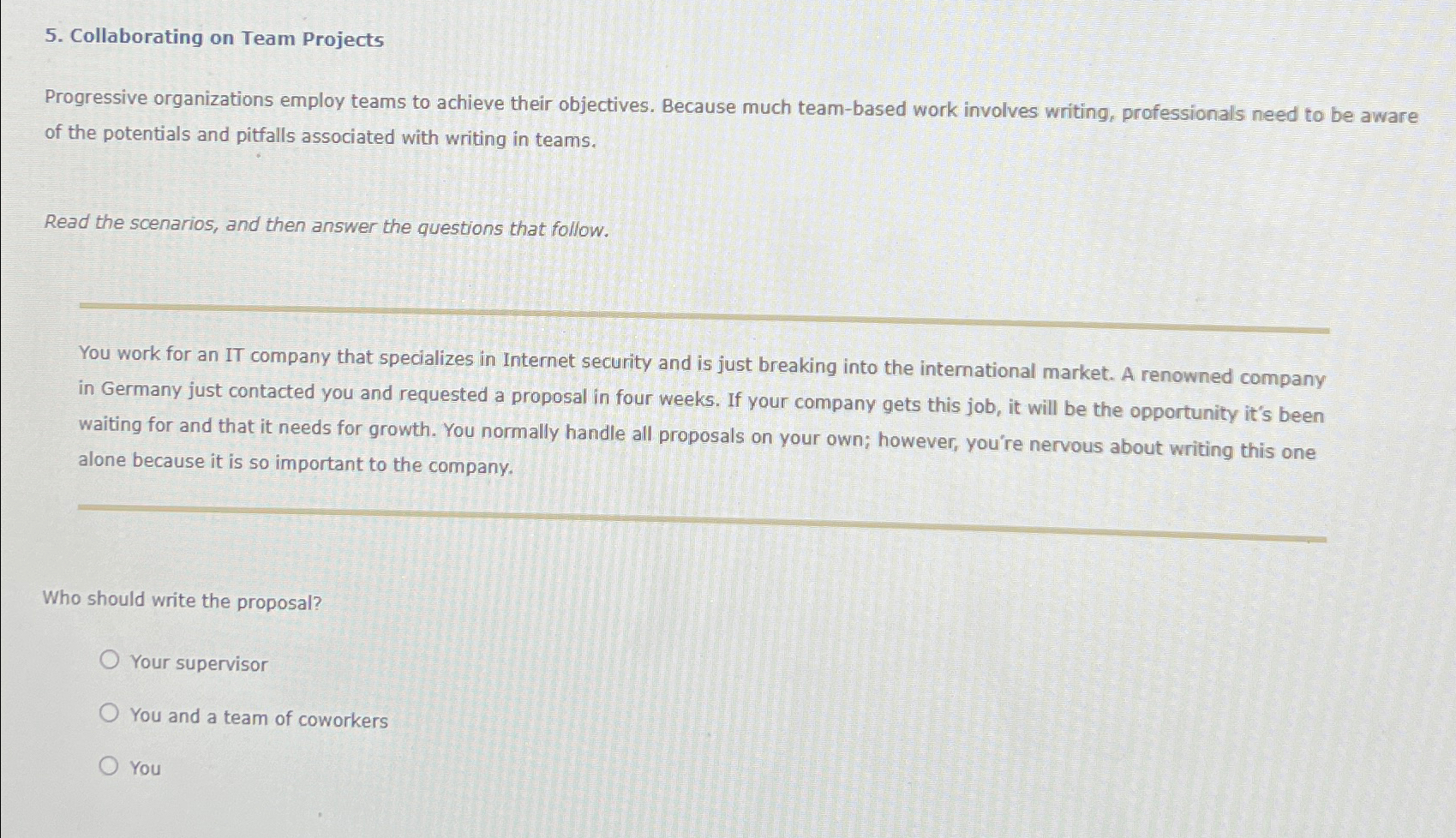 Solved Collaborating on Team ProjectsProgressive | Chegg.com