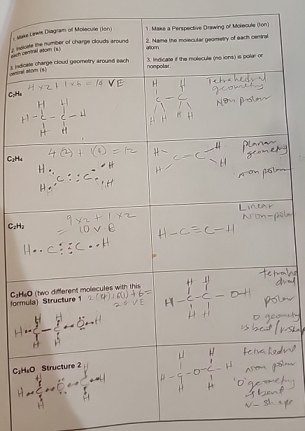 Solved CaHeg Lewis Diagram of Molecule (lon)ench | Chegg.com