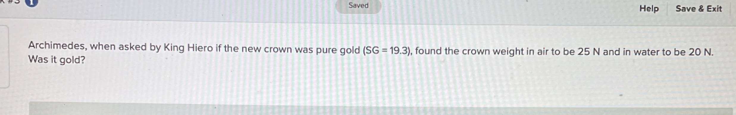 Solved SavedHelpSave & ExitArchimedes, when asked by King | Chegg.com