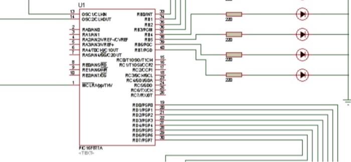 Solved program the circuit below with (micro C) code it is | Chegg.com